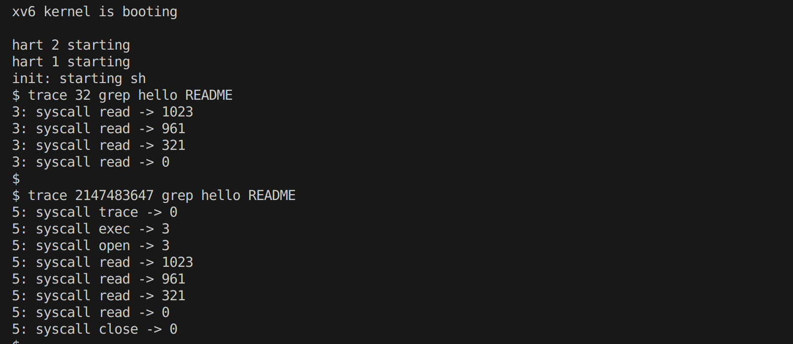 [mit6.1810]Lab2: system calls